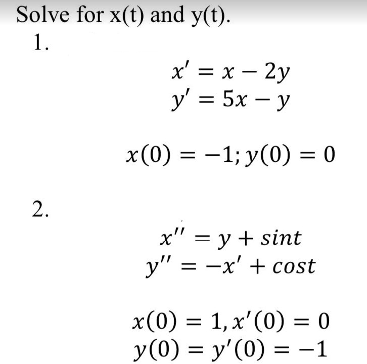 SOLVED: Solve using Laplace Transform System Differential Equation ... SOLVED: Solve using Laplace Transform System Differential Equation ...