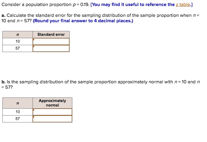 consider population proportion p 019 you may find it useful to ...