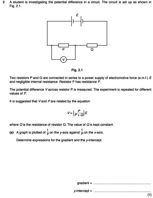 2 A student is investigating the potential difference in a circuit. The circuit is set up as ...