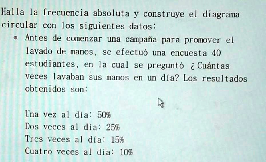 SOLVED: Doy corona y dies puntos ayuda xd Halla la frecuencia absoluta ...