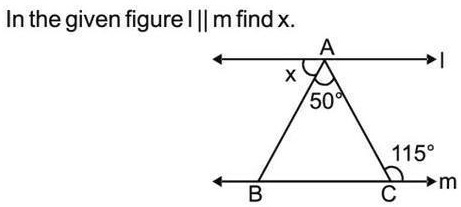 in the given figure l palleral to m find x in the given figure i il ...