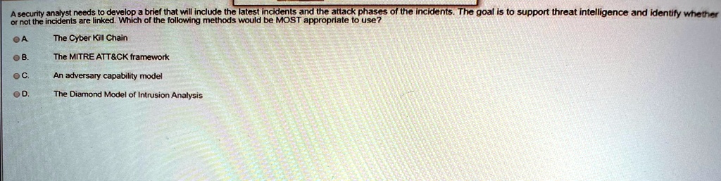 Solved The Cyber Kill Chain The Mitre Att Ck Framework An Adversary Capability Model The