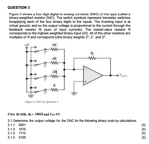 [GET ANSWER] QUESTION 3 Figure 3 shows a four-digit digital-to-analog ...