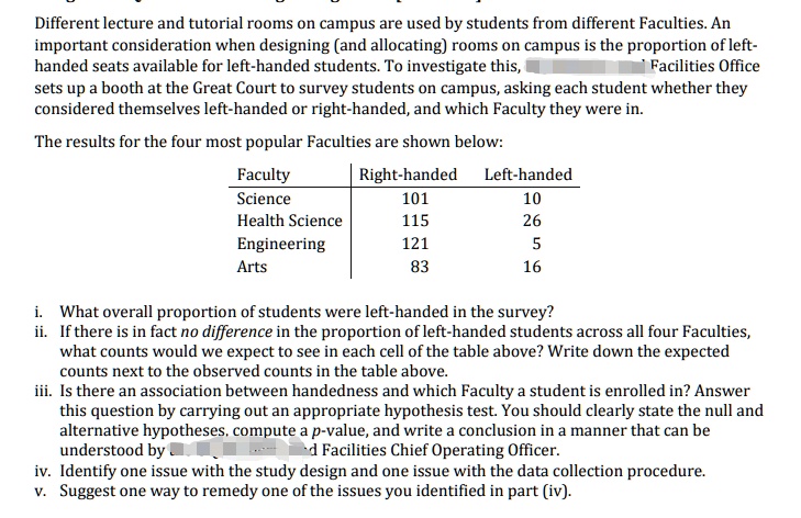 SOLVED:Different lecture and tutorial rooms on campus are used by ...