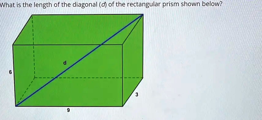SOLVED: What is the length of the diagonal (d) of the rectangular prism ...