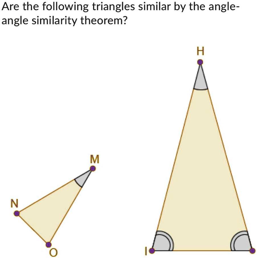 Are the following triangles similar by the angle-angle similarity theorem?