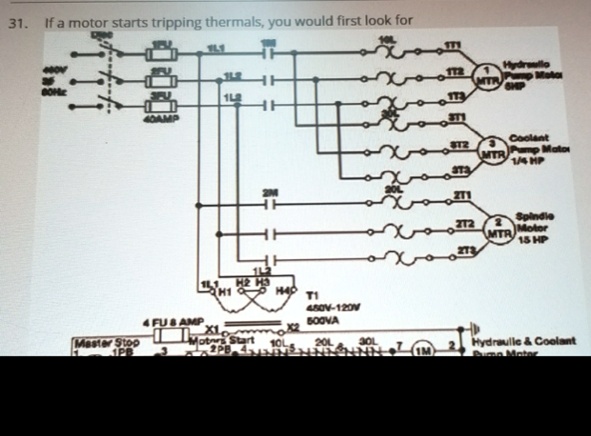 31. If a motor starts tripping thermals, you would first look for 400V ...