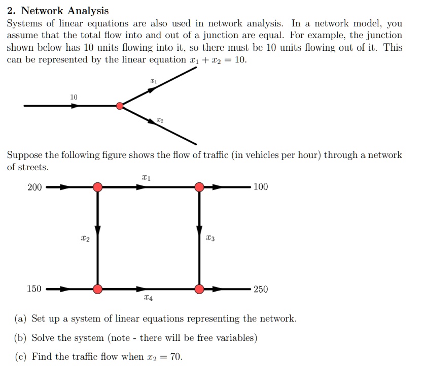 SOLVED: 2. Network Analysis Systems of linear equations are also used ...