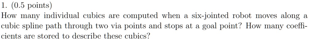 105 points how many individual cubics are computed when a six jointed ...
