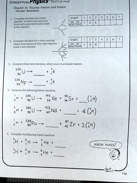 Nuclear Fission And Fusion Worksheet