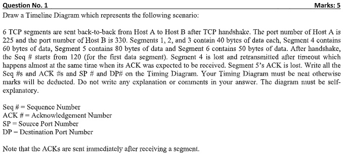 SOLVED: Please answer asap Question No.1: Draw a Timeline Diagram which represents the following ...