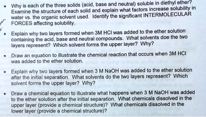 SOLVED: Why is each of the three solids (acid, base and neutral ...
