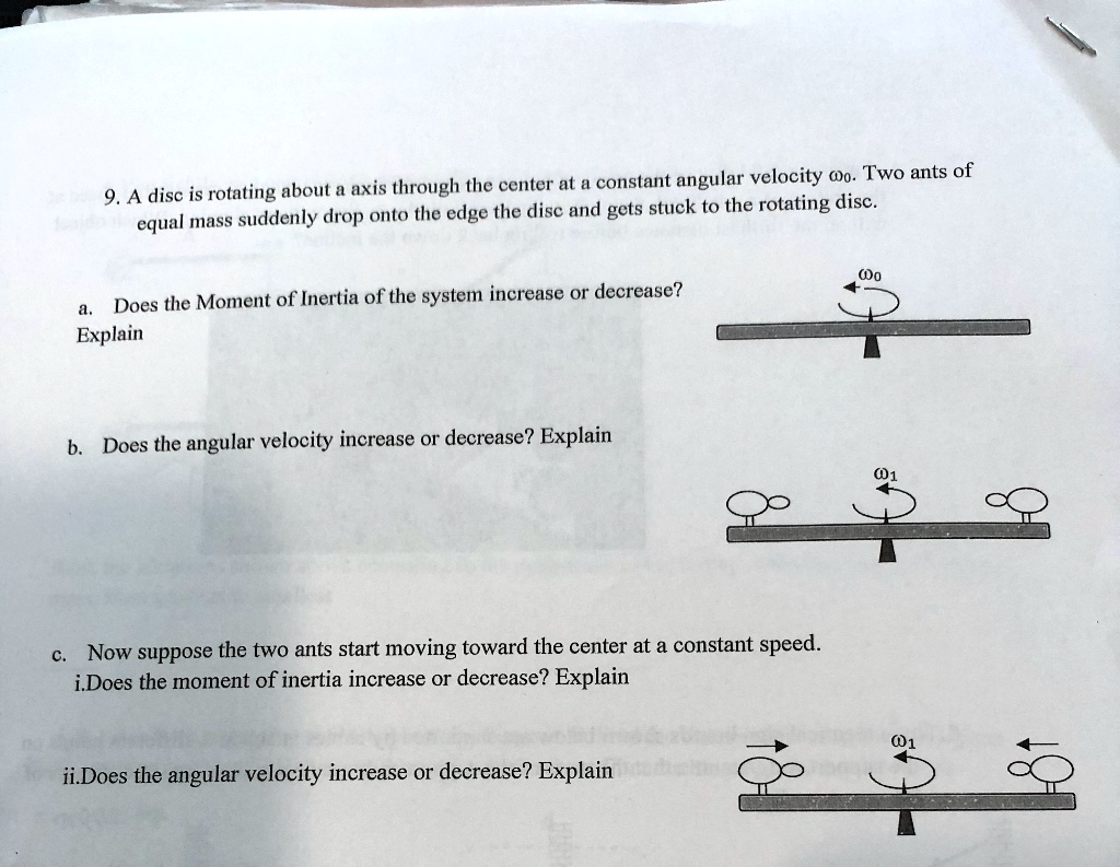 SOLVED:constant angular velocity @0. Two ants of A disc is rotating about a axis through the ...