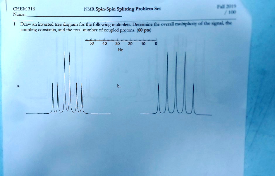SOLVED: CHEM 316 Name: NMR Spin-Spin Splitting Problem Sct Faa I Draw ...