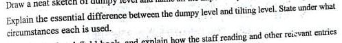 Draw a neat sketch of dumpy level and tilting level. Explain the ...