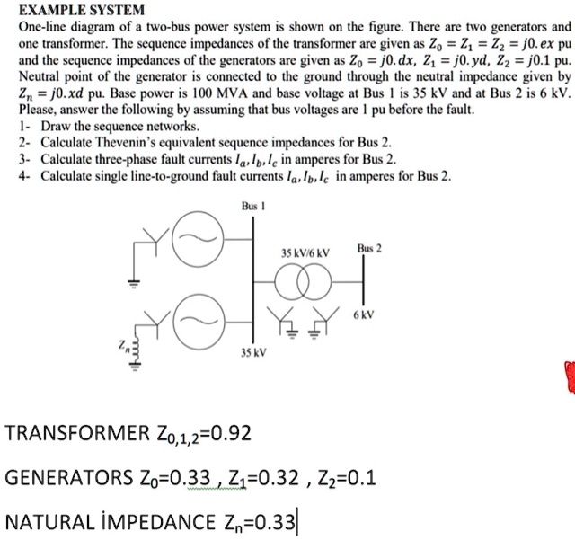 SOLVED: EXAMPLE SYSTEM One-line diagram of a two-bus power system is ...
