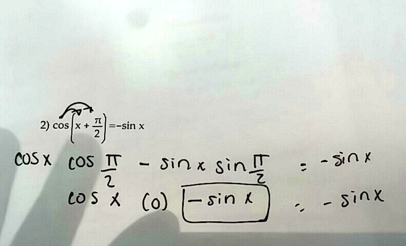 SOLVED: 2) cos 2 =-Sin X CoS x tos I sin K Sinj 2 lo X (o) Sin K Sin K sinx