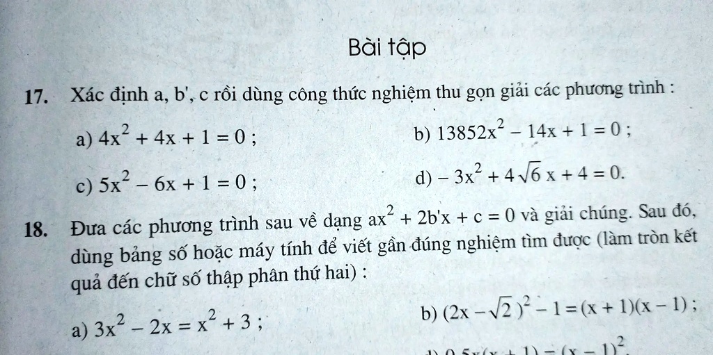 Solved Bà I Táºp 17 Xác Ä‘á‹nh A B € Rá“i Dùng Công Thá©c