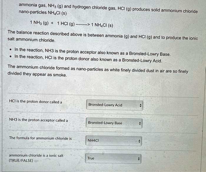ammonia gas nha g and hydrogen chloride gas hci g nano particles nhaci ...