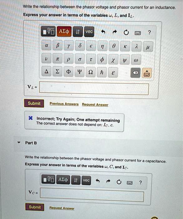 SOLVED: Write the relationship between the phasor voltage and phasor current for an inductance ...