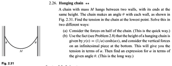 2.26. Hanging chain ** A chain with mass M hangs between two...