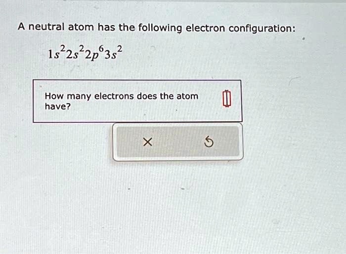 SOLVED: A neutral atom has the following electron configuration ...