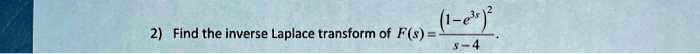 SOLVED: Find the inverse Laplace transform of the given function.