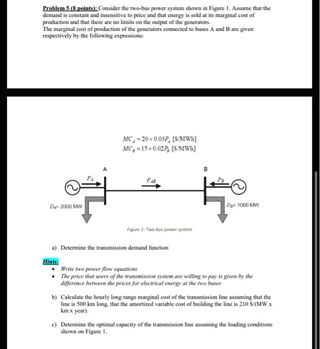 Problem 58 pointsconsider the two bus power system shown in...