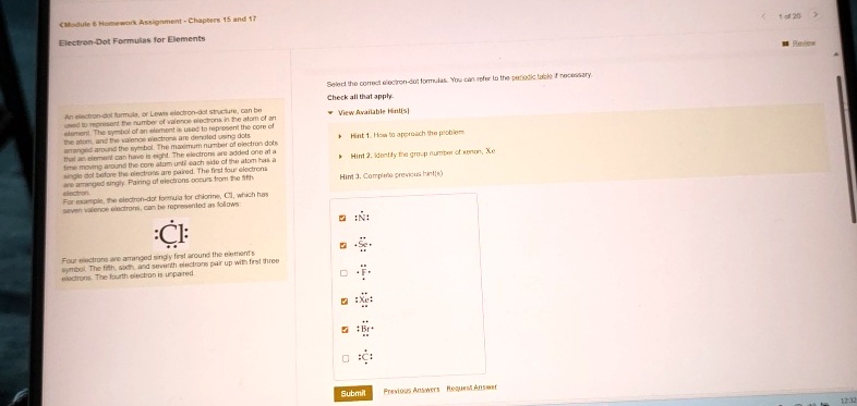 module 6 homework assignment chapters 15 and 17 electron dot formulas ...