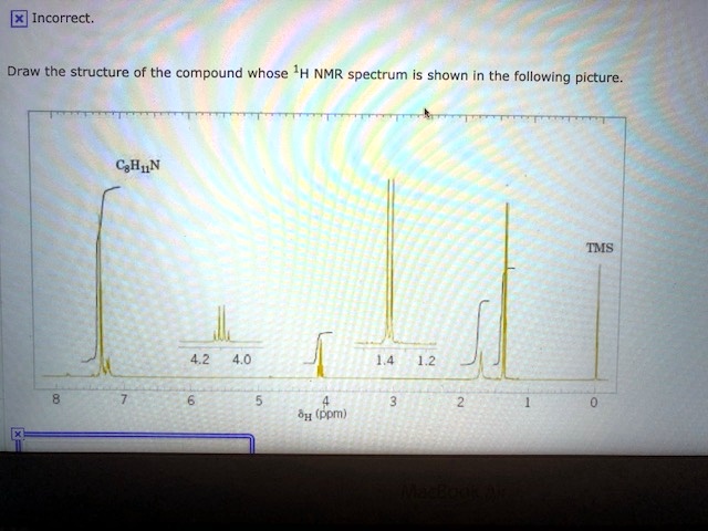 Solved Incorrect Draw The Structure Of The Compound Whose H Nmr Spectrum Is Shown The