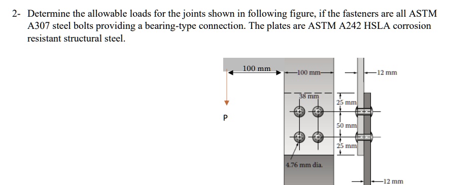 2- Determine the allowable loads for the joints shown in following ...
