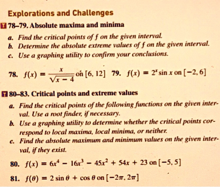 SOLVED: Explorations and Challenges 078-79. Absolute maxima and minima ...