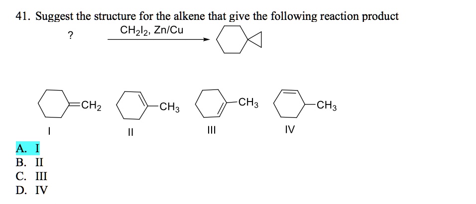 SOLVED: 41. Suggest the structure for the alkene that gives the following reaction product CH2 ...