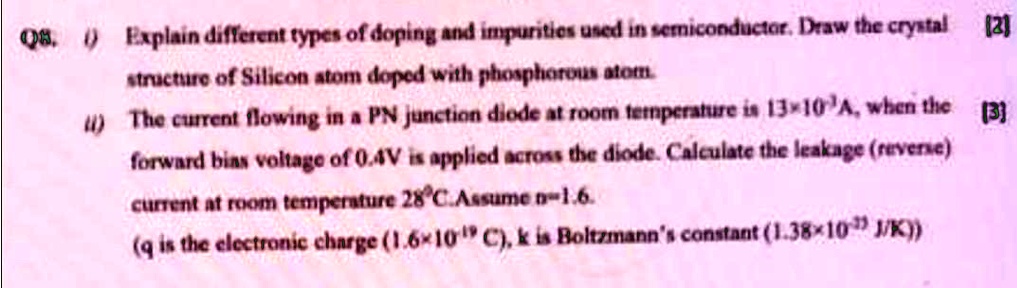 Explain different types of doping and impurities used in semiconductors ...