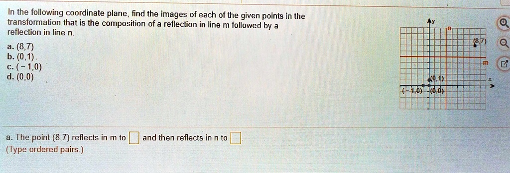 in the following coordinate plane find the images of each of the given ...