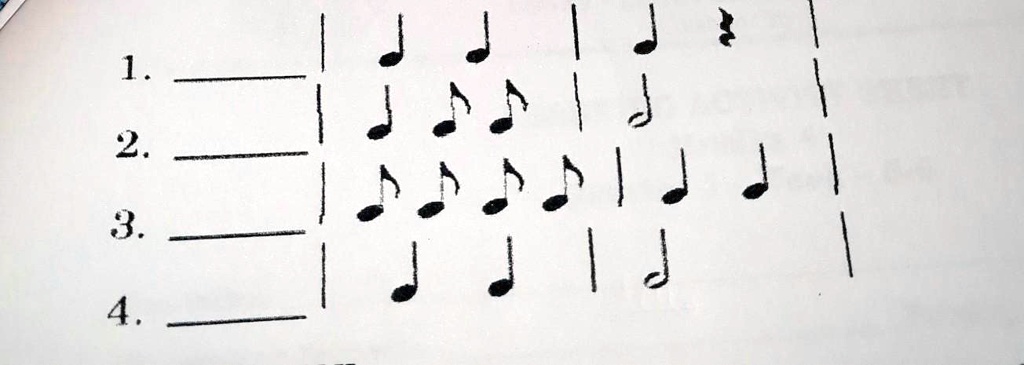 ibigay ang tamang time signature ng mga sumusunod na rhythmic pattern 81894