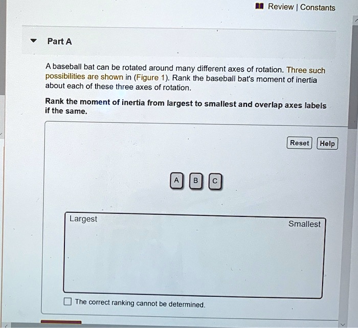 SOLVED: Review Constants Part A A baseball bat can be rotated around ... SOLVED: Review Constants Part A A baseball bat can be rotated around ...