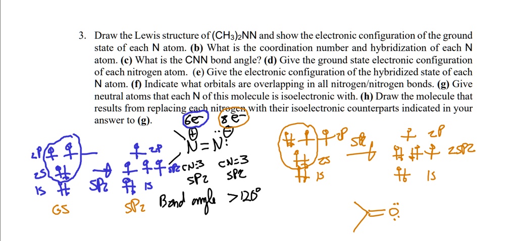 draw the lewis structure of ch32nn and show the electronic ...
