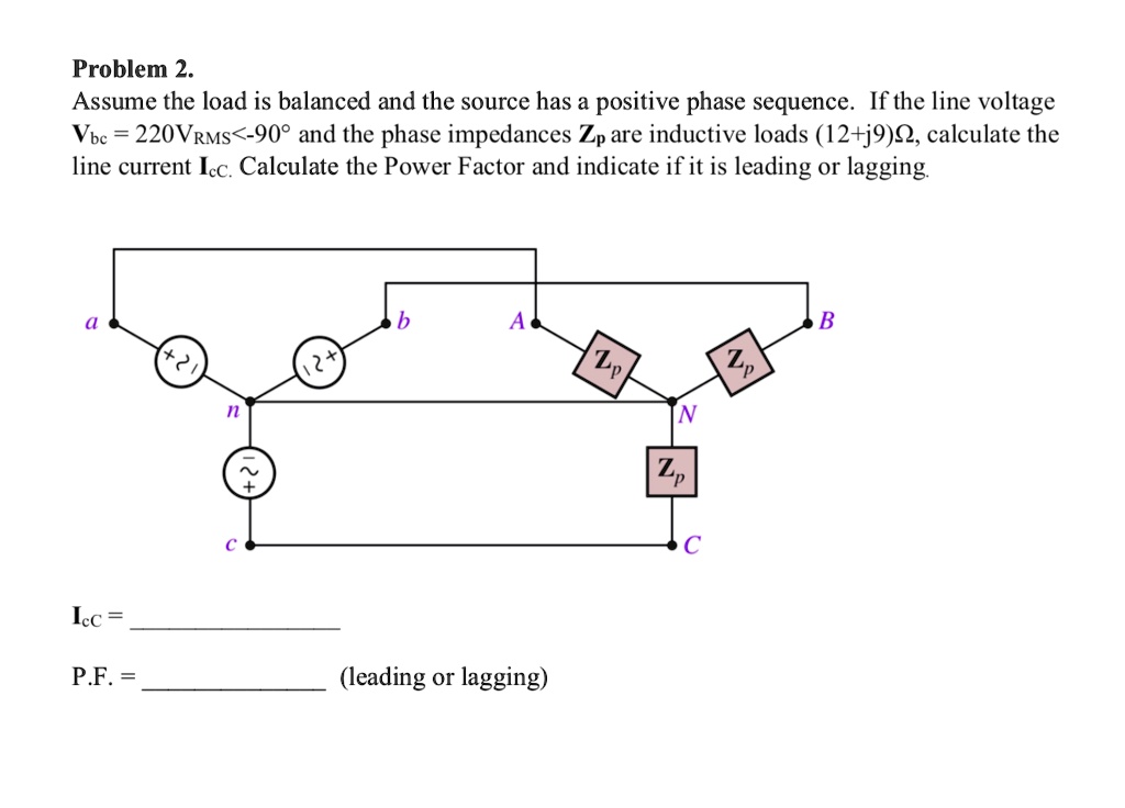 SOLVED: Problem 2. Assume the load is balanced and the source has a ...