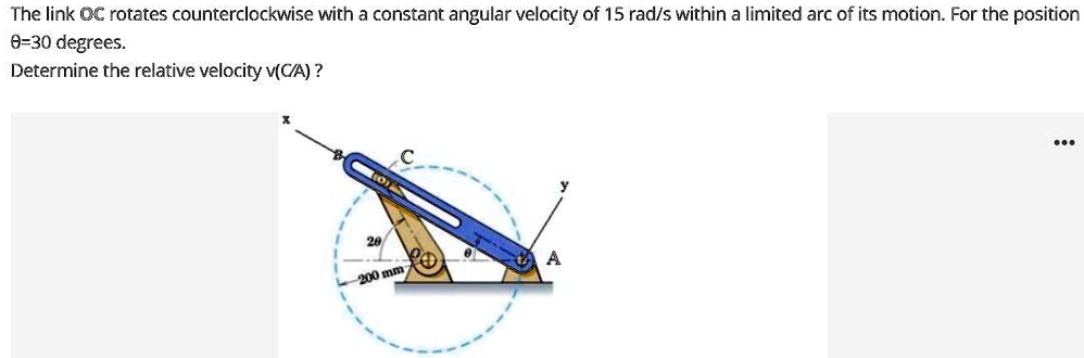 SOLVED: The link OC rotates counterclockwise with a constant angular ...
