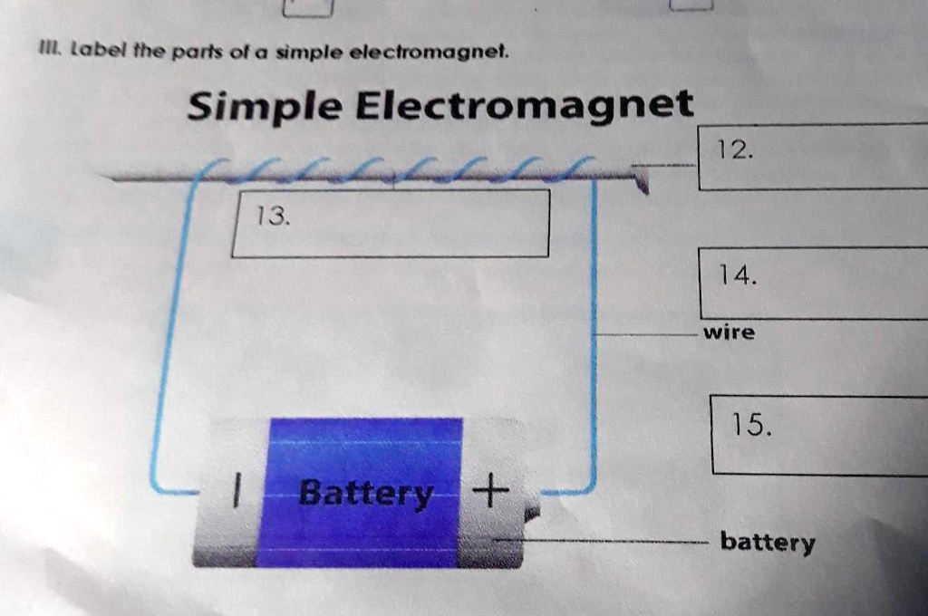 III. Label the parts of a simple electromagnet. Simple Electromagnet 12 ...