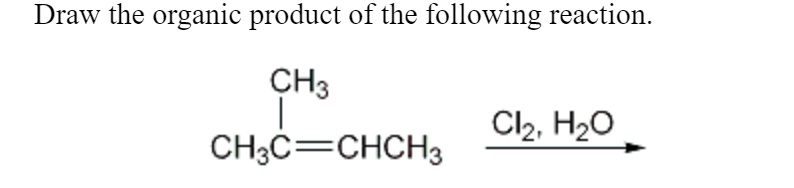 Draw the organic product of the following...