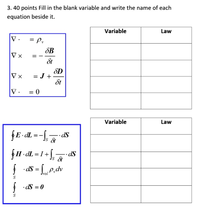 VIDEO solution: Text: 3.40 points Fill in the blank variable and write ...