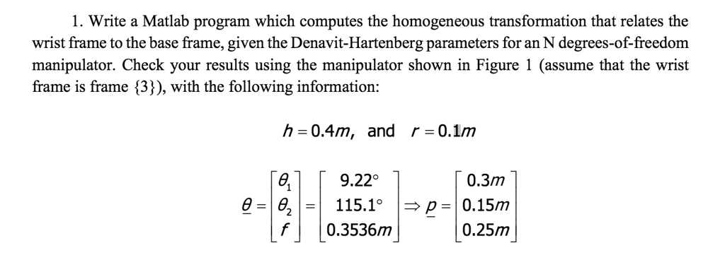 Solved Write A Matlab Program Which Computes The Homogeneous 8187