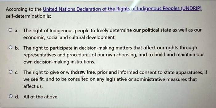 According to the United Nations Declaration of the Rights of Indigenous ...