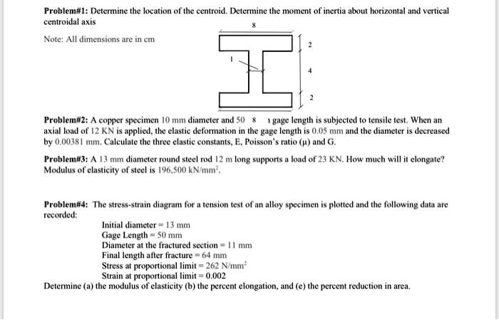SOLVED: Problem# 1: Determine the location of the centroid. Determine ...