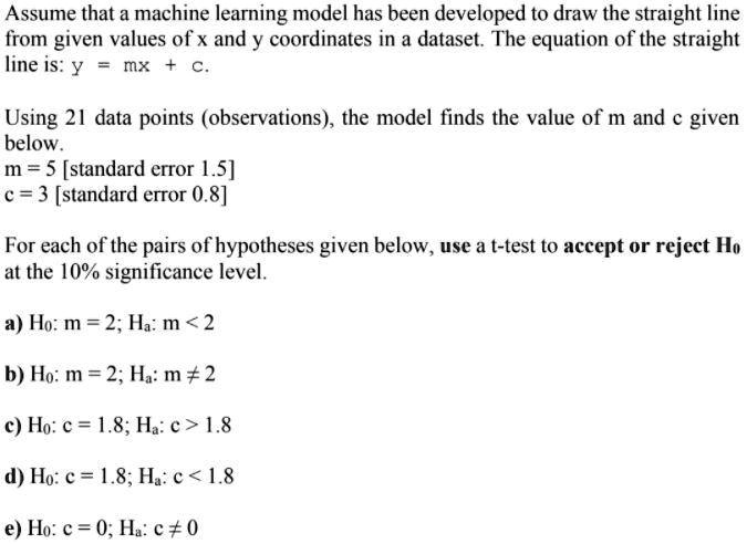 SOLVED: Assume that a machine learning model has been developed to draw ...