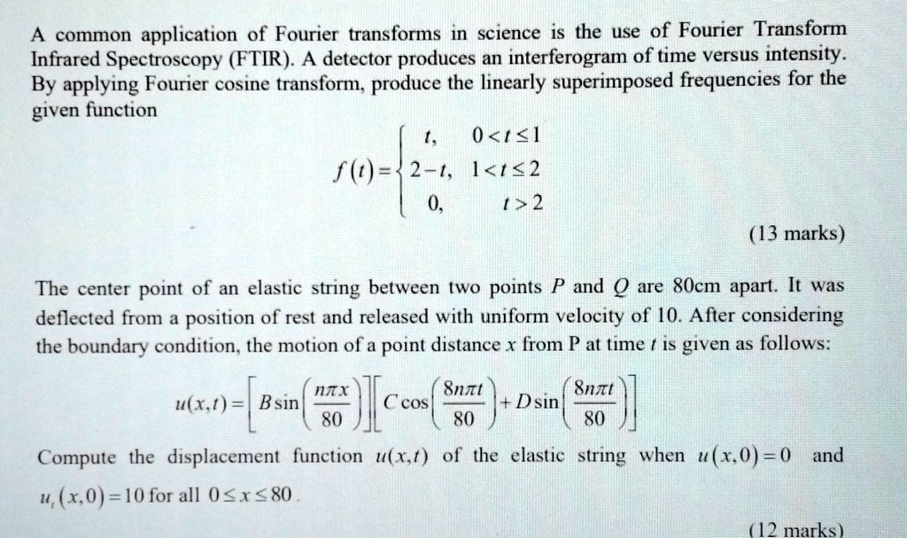 Solved Fourier Series And Transform Urgent Immensely Thankful A Common Application Of