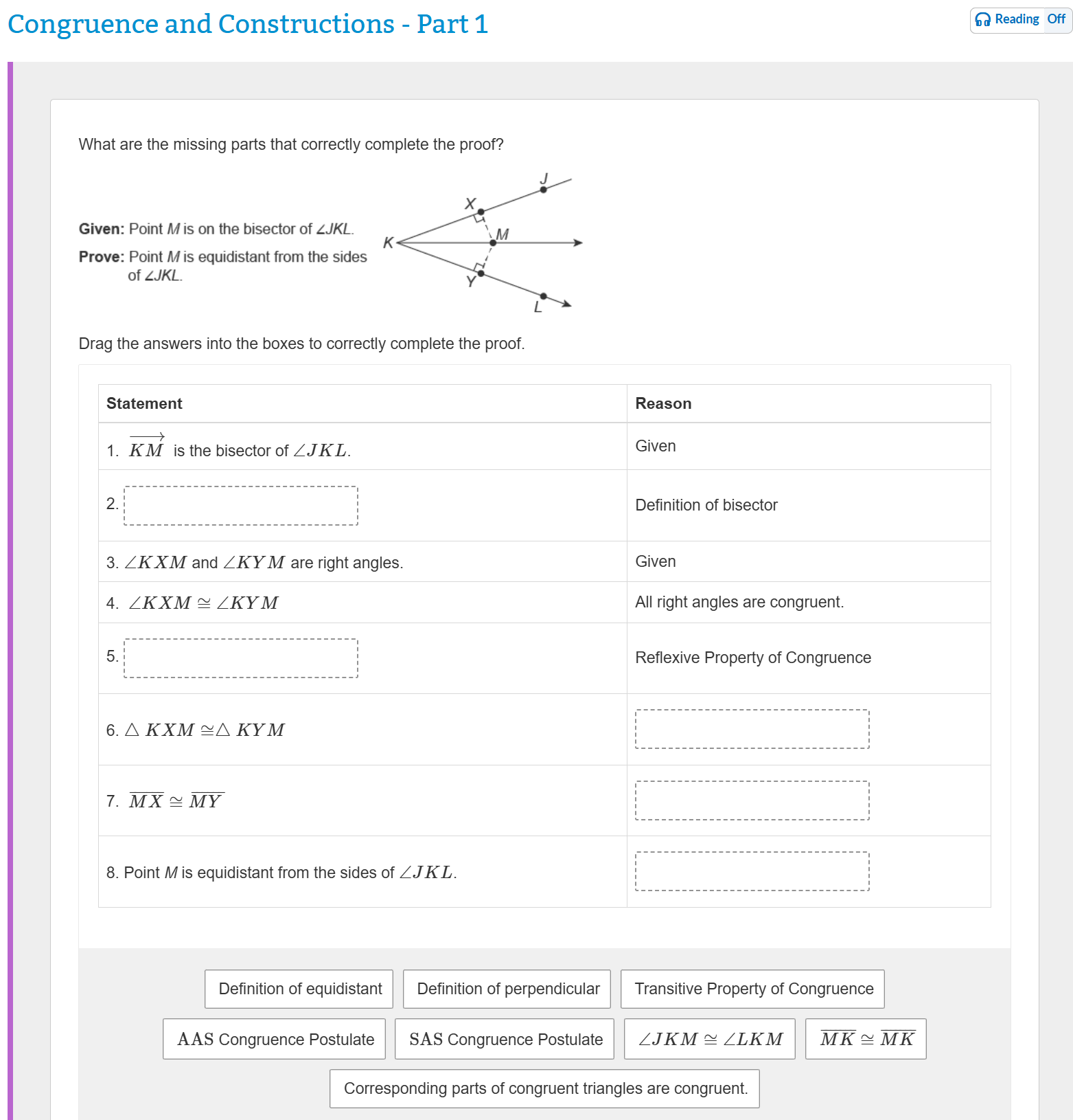 [GET ANSWER] Congruence and Constructions - Part 1 Reading Off What are ...