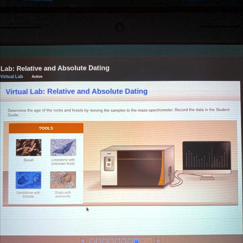 SOLVED: "Determine the age of the rocks and fossils by moving the ...